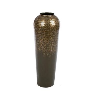 Gilde Vase Whisper Metall - H&ouml;he 80cm x &Oslash; 25cm - beige-Gold - bauchige Dekovase