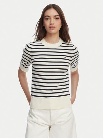 Tommy Hilfiger Pullover WW0WW49705 Wei&szlig; Slim Fit