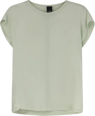 Pinko Pinko, Femme, Blouses et Chemises, Vert, Taille: 36 FR Chemisier en soie &agrave; col rond
