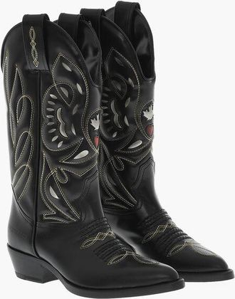 Dsquared2 Embroidered VINTAGE Leather Texan Boots Gr&ouml;&szlig;e 39