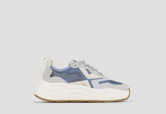 Alexander Smith Horizon Woman in azure semi-transparent rip-stop and suede details