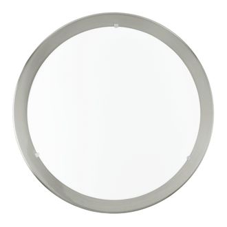 Eglo LED Deckenleuchte LED Planet, Wandlampe, Deckenlampe aus Metall in Nickel-Matt und satiniertem Glas in Wei&szlig;, Klar, Wohnzimmerlampe, Flurlampe Decke, w