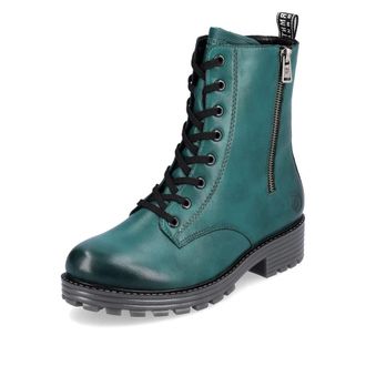 Remonte Damen Combat Boots D0W71, Frauen Stiefeletten,lose Einlage,uebergangsschuhe,uebergangsstiefel,schnürstiefel,Winterstiefel,warm,blau (12),40 EU