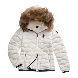 Blauer Femme, Vestes, Blanc, Taille: 42 FR Doudoune Aldie &agrave; capuche avec fourrure