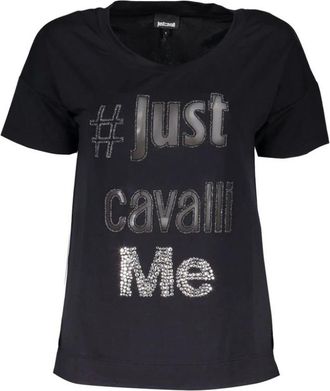 Just Cavalli Femme, Tops, Noir, Taille: 36 FR Logo Insert T-Shirt