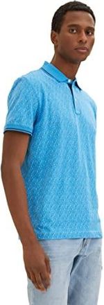Tom Tailor Hommes Polo 1035521, 31264 - Blue Multicolor Design, L