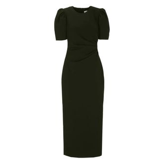 Carolina Herrera Midi-Kleid mit Puff&auml;rmeln - - Dresses - Damen - Gr&uuml;n - XS