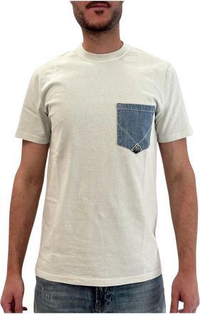 Roy Rogers Homme, Tops, Blanc, Taille: M T-Shirt de poche en jersey