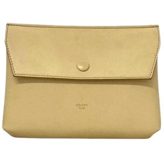 Celine Pochette Vintage en Cuir Pre-owned - Femme - Pre-owned - Beige - Taille: ONE Size