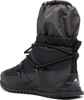 adidas by Stella McCartney Logo-Tape Lace-Up Boot - Black