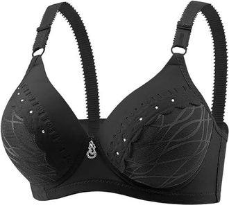 Generic & Bustier pour femme - Bretelles r&eacute;glables - Couverture compl&egrave;te - Soutien-gorge confortable sans armatures - Soutien-gorge sans armatures, Noir, 40