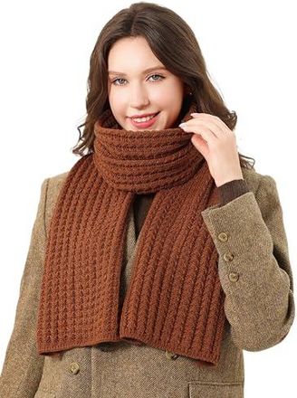 DonDon &eacute;charpe femme hiver foulard femme &eacute;charpe en laine ch&acirc;le femme - Marron clair