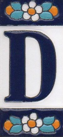 Generic Hausnummern und Buchstaben aus Keramik, blaues Blumenmuster, Fliesengr&ouml;&szlig;e: 7,5 cm x 3,5 cm
