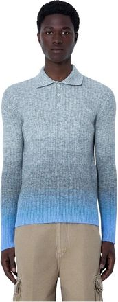 ERL Erl, Homme, Tops, Multicolore, Taille: XL Pull Polo en Maille C&ocirc;tel&eacute;e