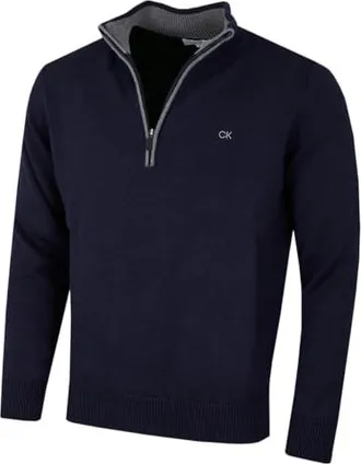 Calvin Klein Golf Hommes Pull en Coton - Marine - XXXXL
