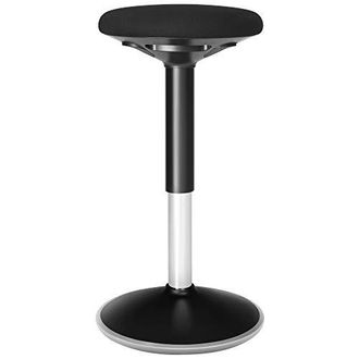 Songmics Tabouret dynamique, Tabouret assis debout, Si&egrave;ge de travail rotatif &agrave; 360&deg;, ergonomique, hauteur r&eacute;glable 56-81 cm, montage facile, Noir OSC05BK