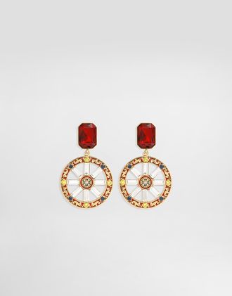 Dolce & Gabbana Clip-ohrringe Mit Carretto-radmotiv - Frau Bijoux Mehrfarbig Metall Onesize