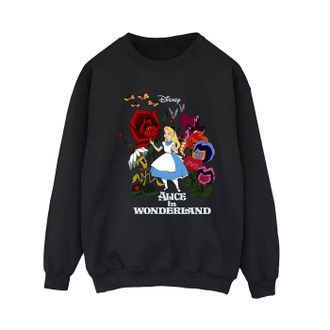 Disney Alice In Wonderland Flowers Sweatshirt f&uuml;r Damen (Schwarz)