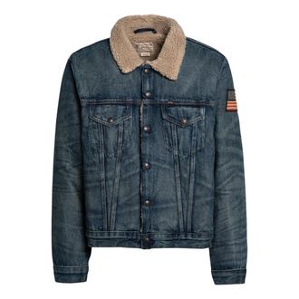 Polo Ralph Lauren Veste en Cuir de Mouton - Homme - Vestes - Bleu - Taille: L