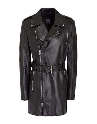 8 by YOOX LEATHER LONG BIKER JACKET