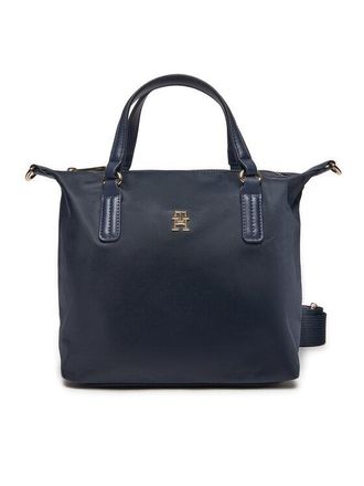 Tommy Hilfiger Handtasche Poppy Th Small Tote AW0AW15640 Dunkelblau