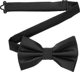 DonDon Fliege Herren handgefertigt Seiden-Look 12 x 6 cm Fliege Schwarz