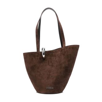 Jacquemus Femme, Sacs, Brun, Taille: ONE Size Sac Marron en Daim Gaufré Asymétrique