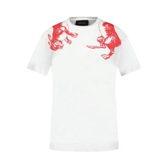 Simone Rocha Wei&szlig;e Baumwollhasen-Illustrations-T-Shirt - - Tops - Damen - Wei&szlig; - S