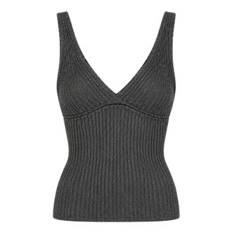 Akep Canotta a costine lurex - - Knitwear - Damen - Grau - L