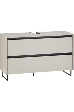 Xora Waschbeckenunterschrank Texas, Schwarz, Kaschmir, Holzwerkstoff, 2 Schublade(n) Schubladen, 100x60x36 cm, Made in EU, freistehend, Badezimmer, Badezim