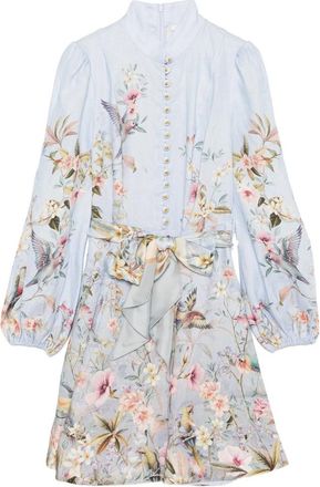 Zimmermann Rebellion Button Floral Mini Dress