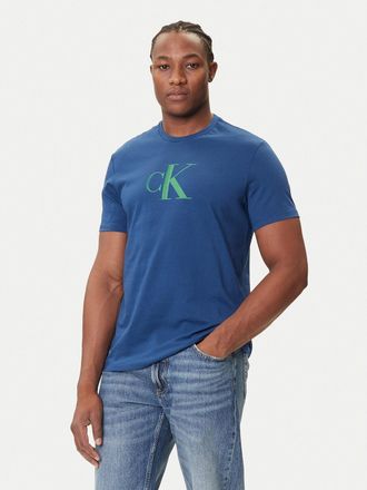Calvin Klein Jeans T-Shirt Center Monogram LV04RC857G Blau Regular Fit