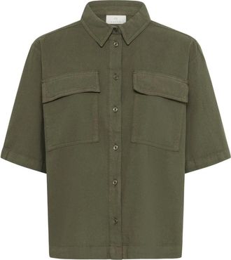 Kaffe Femme, Blouses et Chemises, Vert, Taille: 48 FR Chemisier Liah Grape Leaf