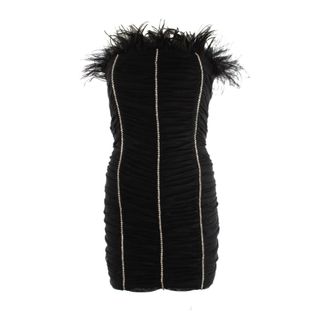 Patrizia Pepe Mini-Kleid mit Pailletten- und Federapplikation - - Dresses - Damen - Schwarzk - M