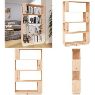 vidaXL B&uuml;cherregal/Raumteiler 80x25x132 cm Massivholz Kiefer - Holzregal - Buche - B&uuml;cherregal - Regal - Raumteiler - Home & Living