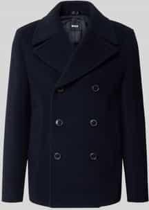 HUGO BOSS Slim Fit Mantel aus Woll-Mix Modell H-Hyde-Peacoat-264