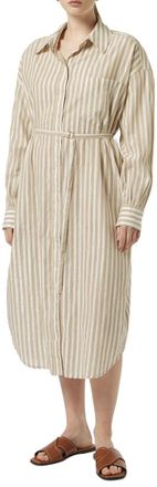 Scotch & Soda Womens Striped midi Shirt Casual Dress, Desert Sand Stripe with Lurex, 42