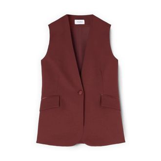Motivi Weste aus umgekehrtem Satin mit tiefem V-Ausschnitt - - Suits - Damen - Braun - S