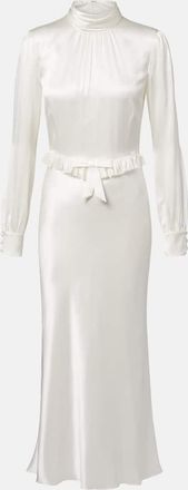 Alessandra Rich Robe midi en satin de soie