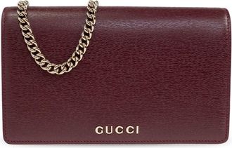 Gucci Clutch mit Logo-Schild - Rot
