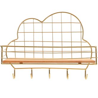 Valiclud Kreatives Wandmontiertes Aufbewahrungsregal aus Eisen Multifunktionales Wandregal mit Handtuchhaken Dekoratives Kunstst&auml;nder Regal f&uuml;r Wohnzimmer Schl