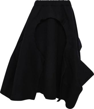 Comme Des Garçons jupe mi-longue à ourlet asymétrique - Noir