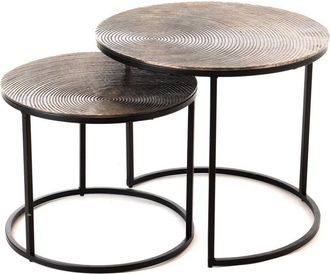 Amadeus Amadeus - Set de 2 tables basses Rosace en étain