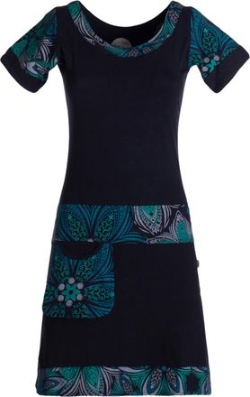 vishes Damen Kurzarm Kleid in Schwarz I Gr&ouml;&szlig;e 4XL (44-46) I Handgefertigt aus 100% Baumwolle I Stylisches Sommerkleid f&uuml;r Freizeit & Alltag I Nachhaltige Alt