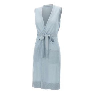 KANGRA Femme, Pulls, Bleu, Taille: 40 FR Gilet long