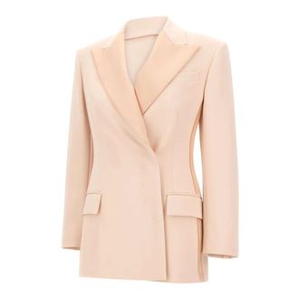 Elisabetta Franchi Femme, Vestes, Rose, Taille: 42 FR Blazer en cr&ecirc;pe satin&eacute;