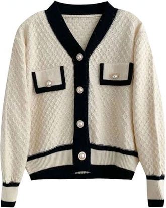 Generic Femmes Mode Cor&eacute;enne L&acirc;che Pull Manches Longues Tricot Cardigan Outwear Col V Manteau, Abricot, taille unique