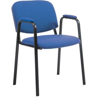 Clp Chaise de visiteur &eacute;l&eacute;gante rembourr&eacute;e en tissu et fauteuils m&eacute;talliques diff&eacute;rentes couleurs Couleur : Bleu