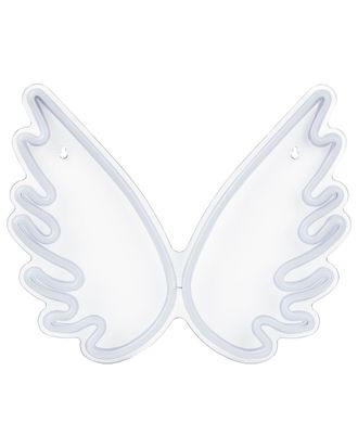 Beliani LED Neon Licht Wanddeko wei&szlig; 33 cm hoch Engelsfl&uuml;gel mit Kabel Gabriel