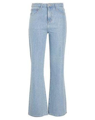 8 by YOOX RHINESTONE EMBELLISHED ORGANIC DENIM JEANS